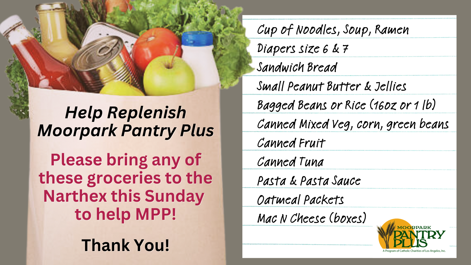 Help Replenish Moorpark Pantry Plus – Moorpark Presbyterian Church