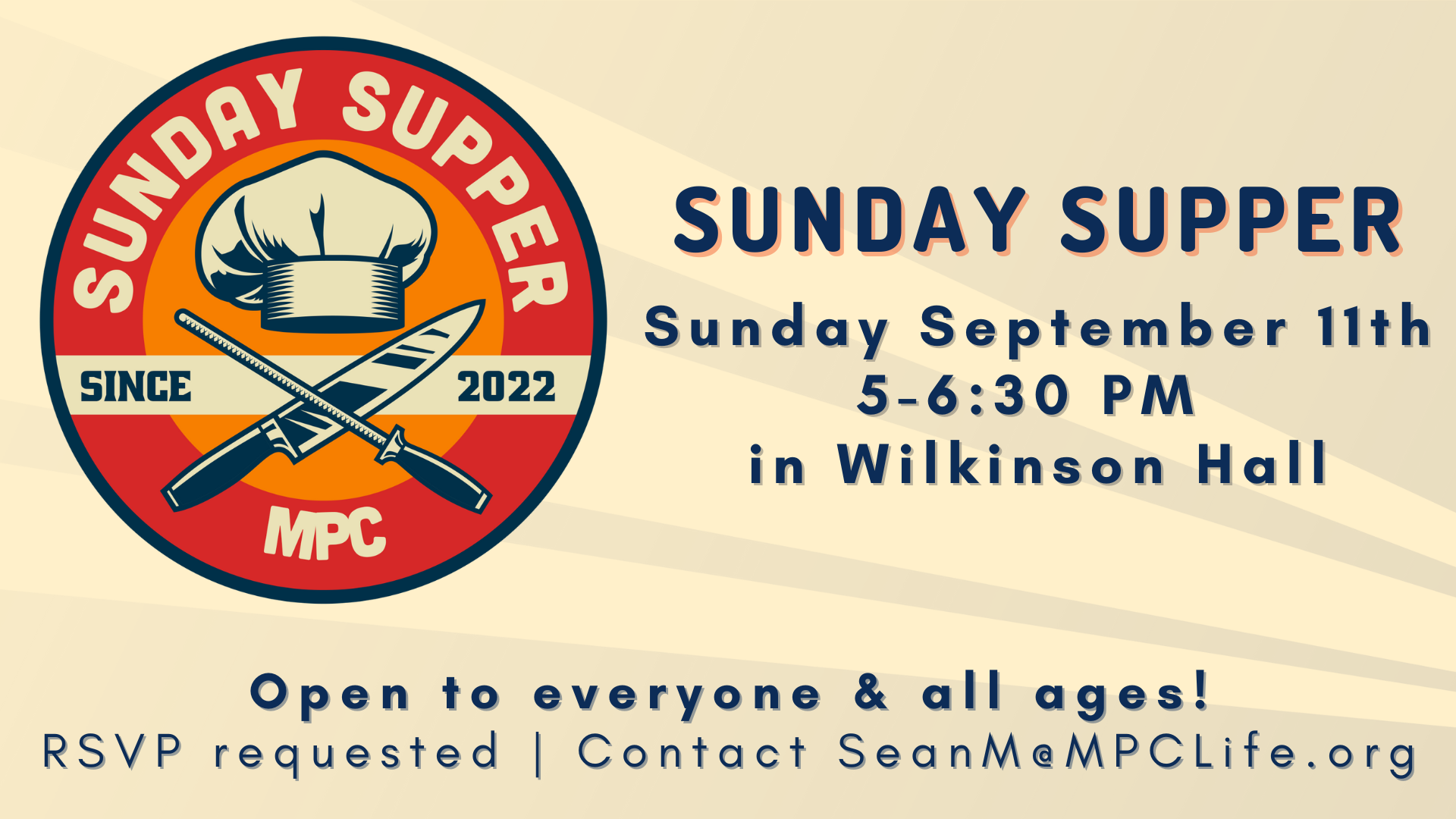 Sunday Supper this Weekend – Moorpark Presbyterian Church